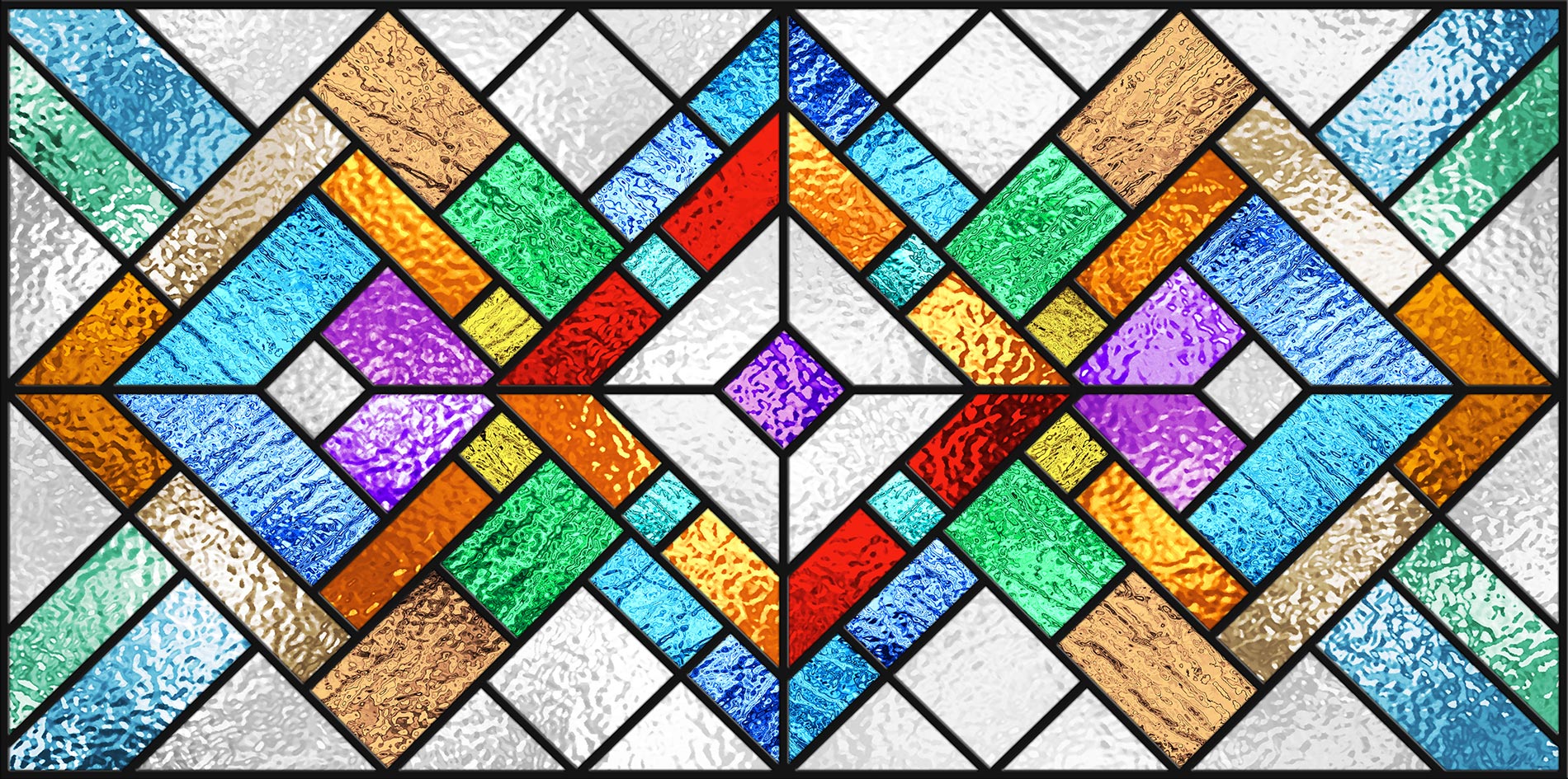 Stained Glass - Adobe - Colorful Geometric 1 • Fluorescent Light Covers ...